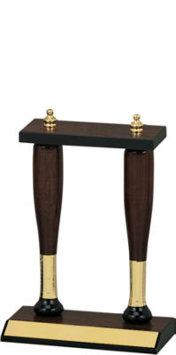 Small Baseball Bat Trophy with 2 Figures | Dinn Trophy