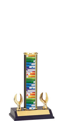 Teal Academic Trophy w/ 2 Eagles & Black Base | Dinn Trophy