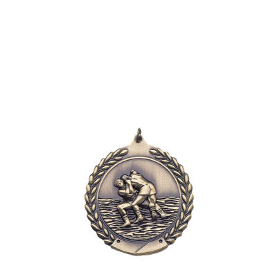 Large Wrestling Wreath Medal & Ribbon | Dinn Trophy