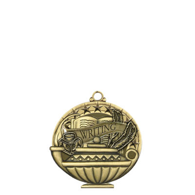 Writing Medal with Free 30" Neck Ribbon | Dinn Trophy
