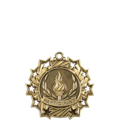 Participant Ten Star Gold Medal with Ribbon | Medals | Dinn Trophy