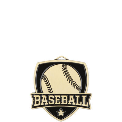Shield Baseball Medal with Ribbon | Dinn Trophy