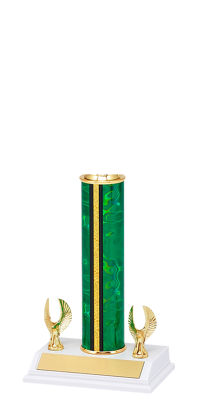 Green and Gold Trophy with 2 Eagle Base | Dinn Trophy