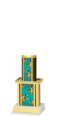 Teal Star Trophy with Twin Column | Dinn Trophy