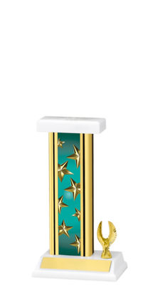 Teal Star Trophy with Rectangular Column and 1 Eagle Base | Dinn Trophy