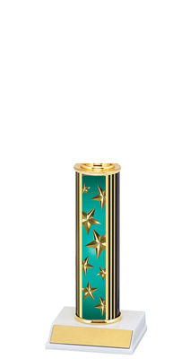 Teal Star Trophy with Round Column | Dinn Trophy