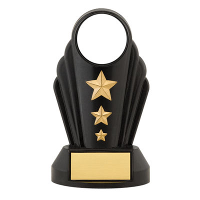 Silhouette Black Acrylic Triple Star Trophy | Dinn Trophy