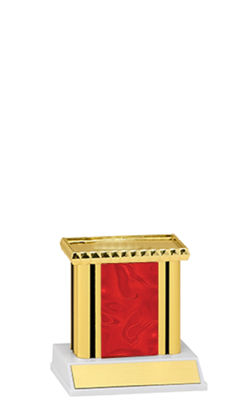Holographic Red Trophy with Half Rectangular Column | Dinn Trophy