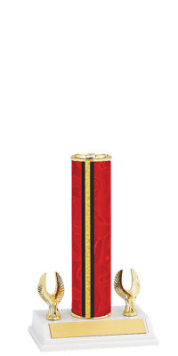 Red and Gold Trophy with 2 Eagle Base | Dinn Trophy