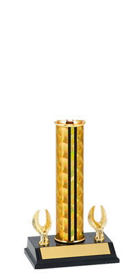 Black & Gold Round Column Two Eagle Award | Dinn Trophy