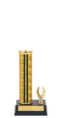 Black & Gold Round Column 1 Eagle Trophy | Dinn Trophy