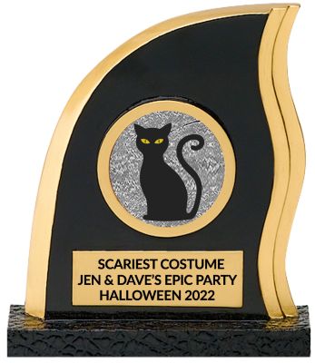 Halloween Black Cat Trophy - Personalized Halloween Trophy | Dinn Trophy