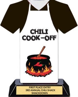White and Black Chili Cook-Off Contest Trophy | Dinn Trophy | Dinn Trophy