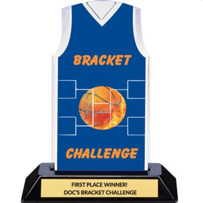 Blue March Madness Basketball Bracket Jersey Trophy , Trophies, Medals ...