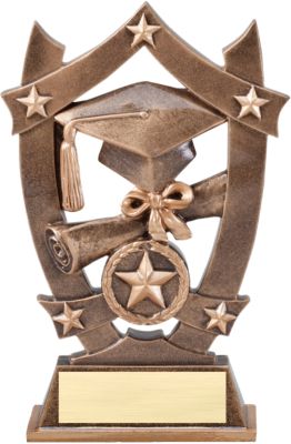 Antique Gold Tone Resin Graduate Trophy | Dinn Trophy