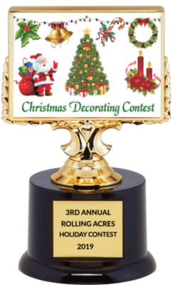 Christmas Decorating Contest Trophy - Black Acrylic Christmas Trophy ...