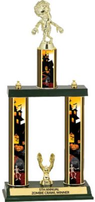 Zombie Halloween Trophy with Haunted House graphics | Dinn Trophy
