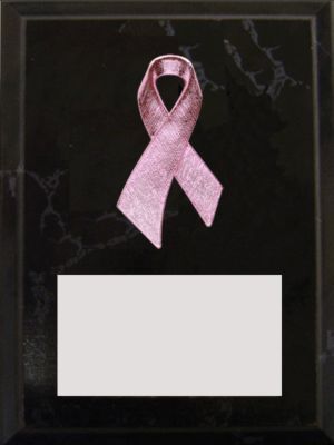 4" x 6" Pink Ribbon Plaque | Dinn Trophy