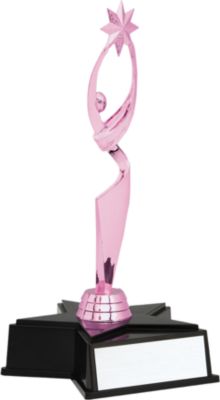 Pink Contemporary Star Trophy & Black Star Base | Dinn Trophy