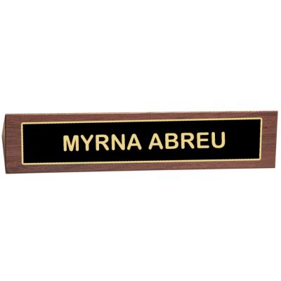 Name Placard with Black Brass Plate | Dinn Trophy