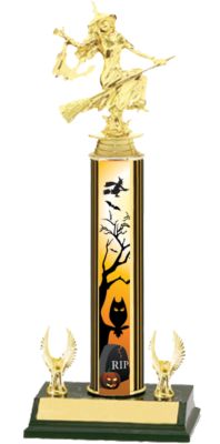 Witch Trophy with Haunted Evening Design, Halloween Awards, Trophies l ...