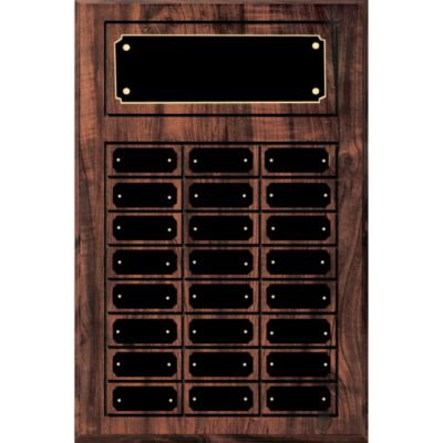 Black Brass Perpetual Plaque w/ 24 Plates | Dinn Trophy