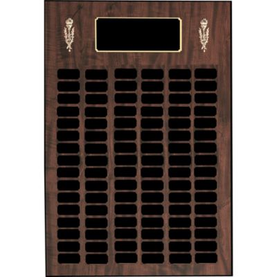 Perpetual Plaque w/ 70 Plates & Torch Trim | Dinn Trophy
