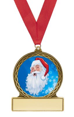 Santa Medal with Red Ribbon, Trophies, Medals & Pins | Dinn Trophy ...