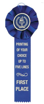4 x 12" Custom Printed 1 Streamer Rosette Ribbon | Dinn Trophy