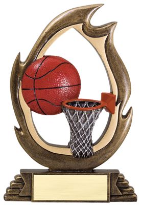 Basketball Resin Flame Cut-Out Trophy | Dinn Trophy