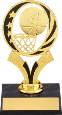 Basketball Gold Hoop Trophy with Black Base, Trophies | Dinn Trophy