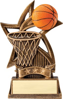 Basketball Hoop & Ball Star Trophy | Star Resin | Dinn Trophy