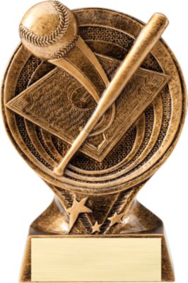 Baseball Resin Trophy with Swirl Details | Dinn Trophy