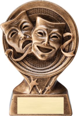 Drama Comedy/Tragedy Masks Resin Trophy with Swirl Details | Dinn Trophy