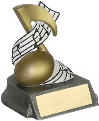 Music Note Solid Resin Trophy with Star Details | Dinn Trophy