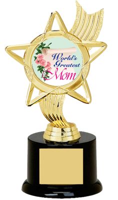 Black Acrylic "World's Greatest Mom" Award | Dinn Trophy