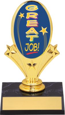 Great Job Oval Riser Trophy with Black Base, Trophies | Dinn Trophy
