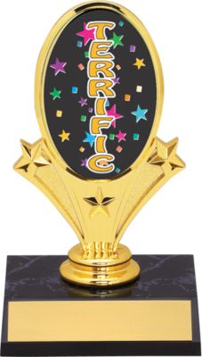 Terrific Oval Riser Trophy with black base, Trophies | Dinn Trophy