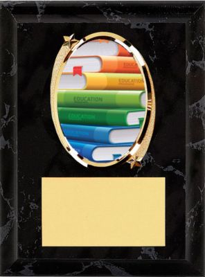 Oval Education Emblem Black Plaque, Plaques | Dinn Trophy